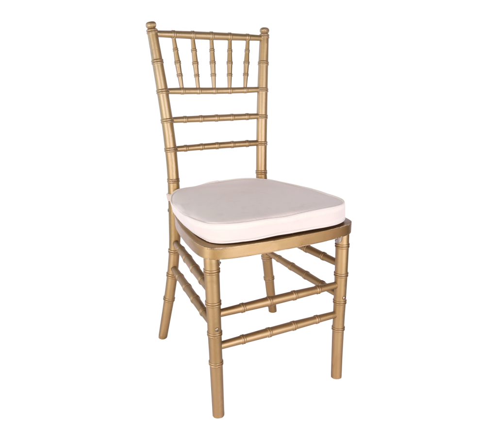 Chair, Gold Chiavari with Cushion – Allie's Party Equipment Rentals