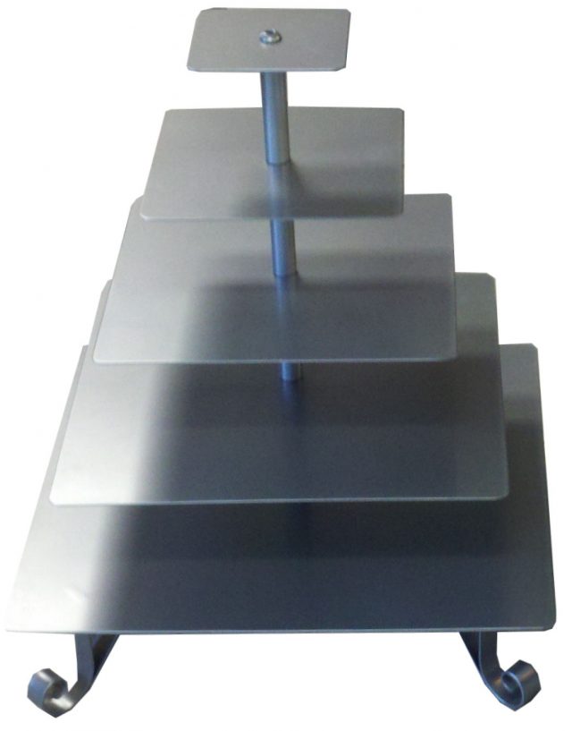 Cupcake Stand Silver Square 5 Tier – Allie's Party Equipment Rentals